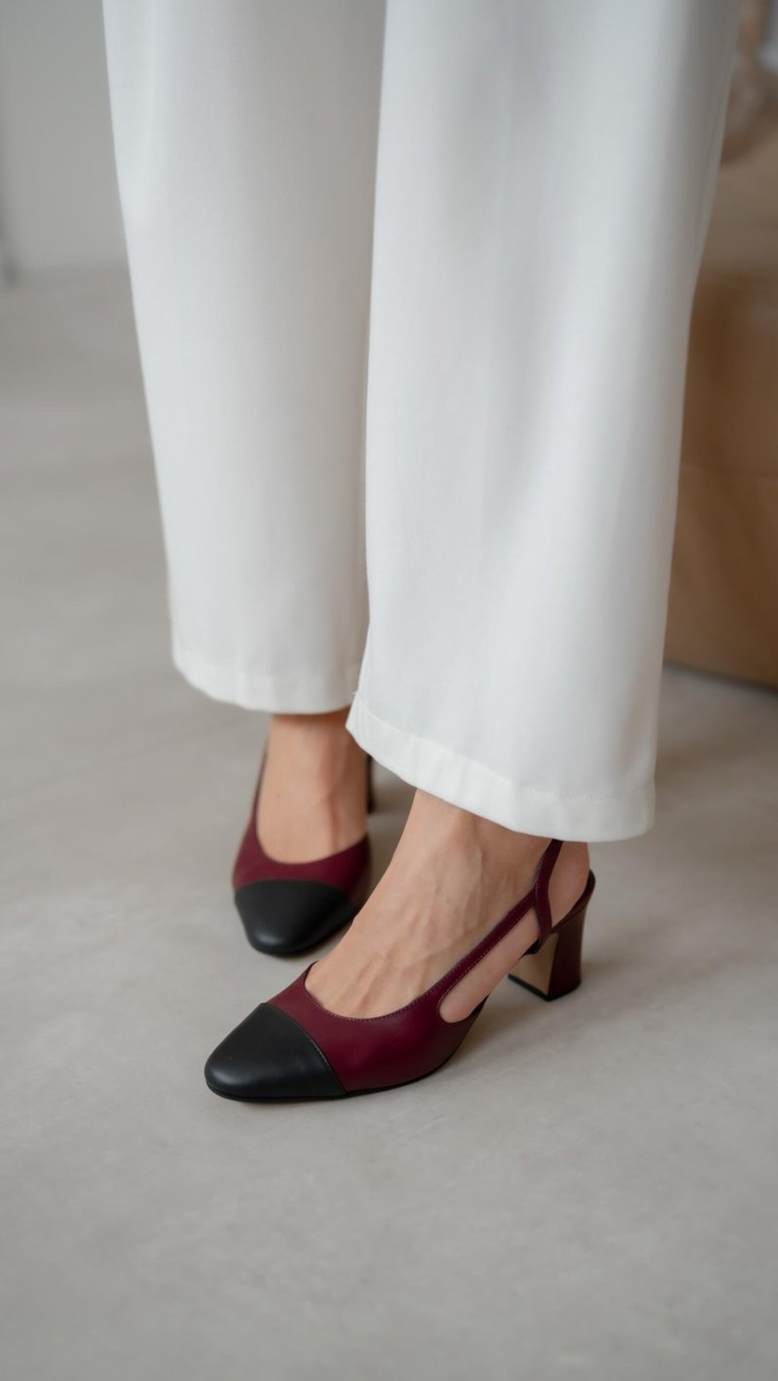 Bordeaux Genuine Leather Women Shoe, High Quality Leather Shoes, Normal ...