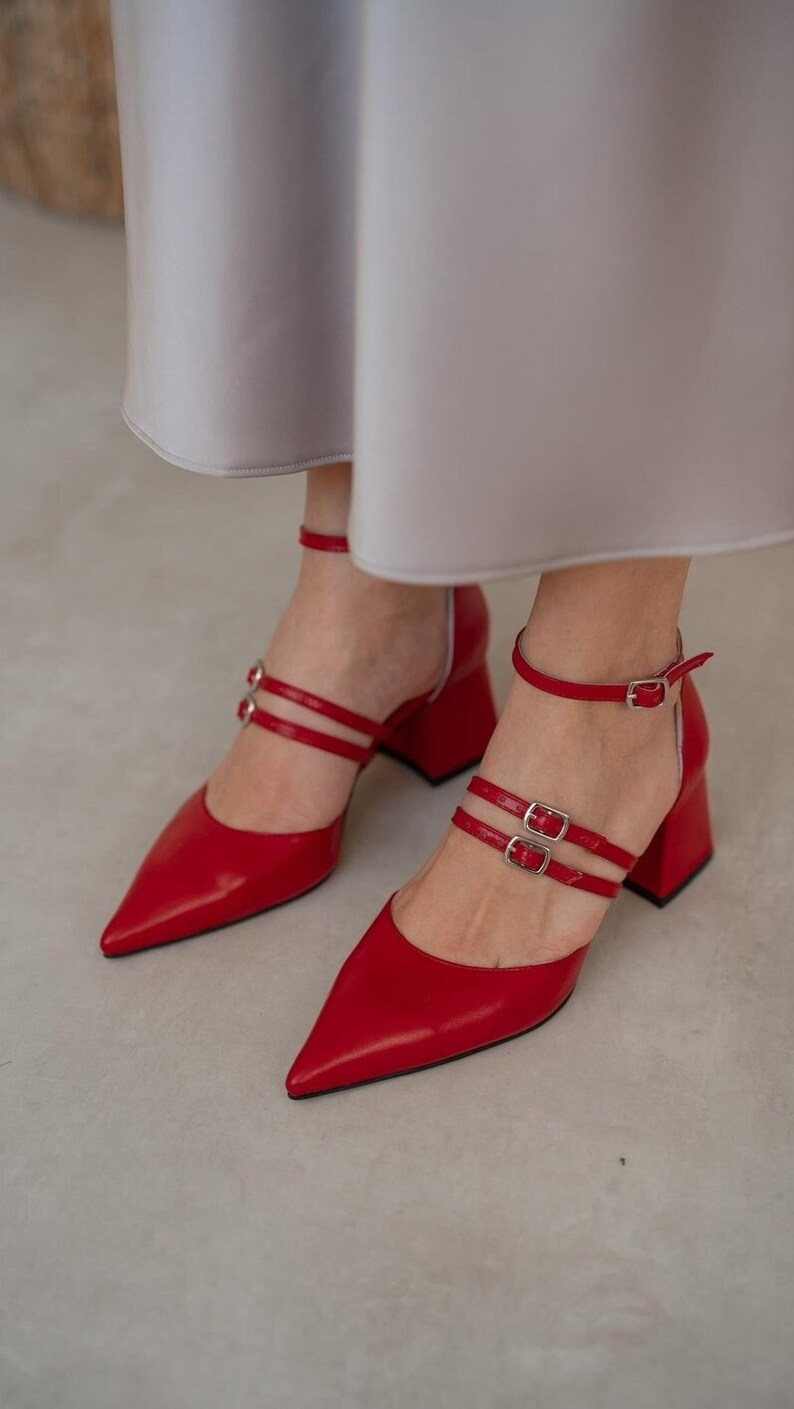 Red Genuine Patent Leather Women Shoe, High Quality Patent Leather ...