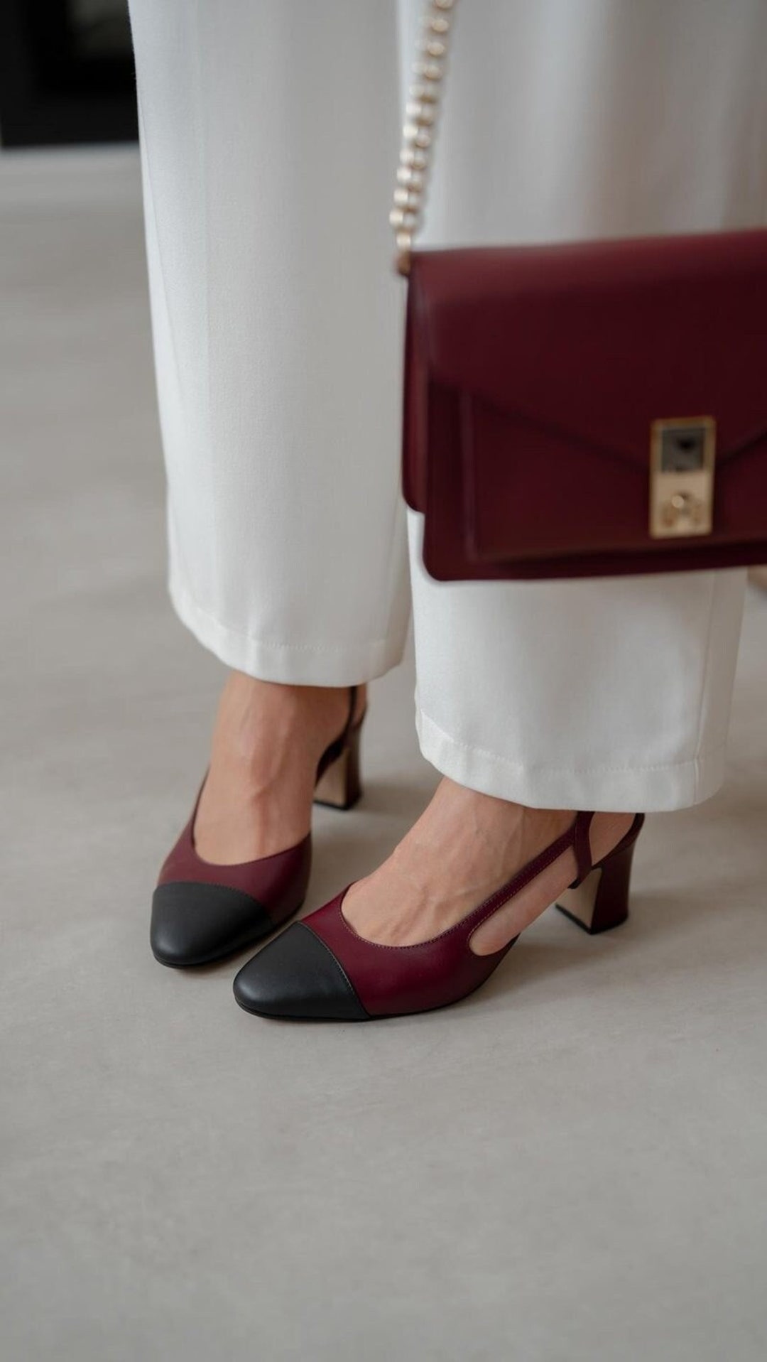 Bordeaux Genuine Leather Women Shoe, High Quality Leather Shoes, Normal ...