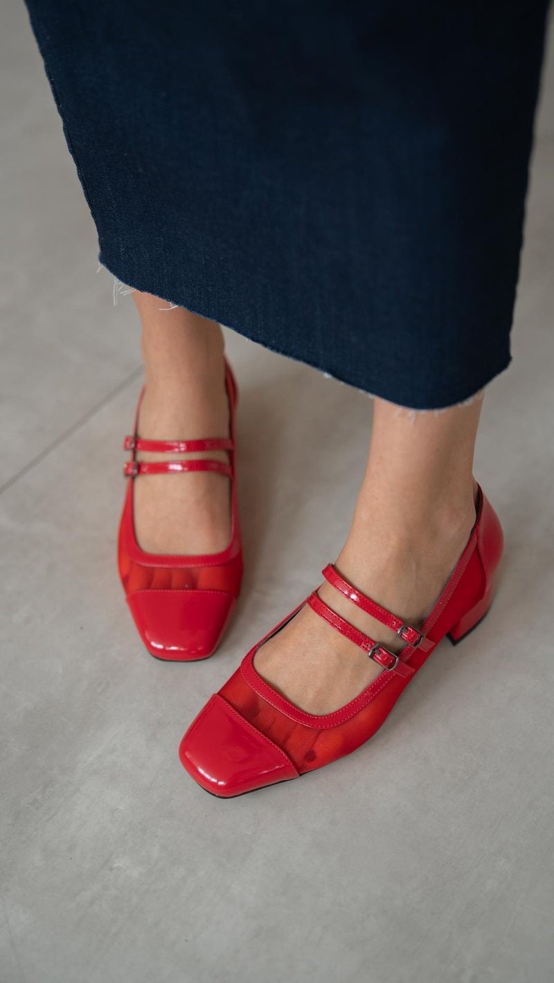 Red Luxury Patent Leather Women Shoe, High Quality Patent Leather Shoes ...