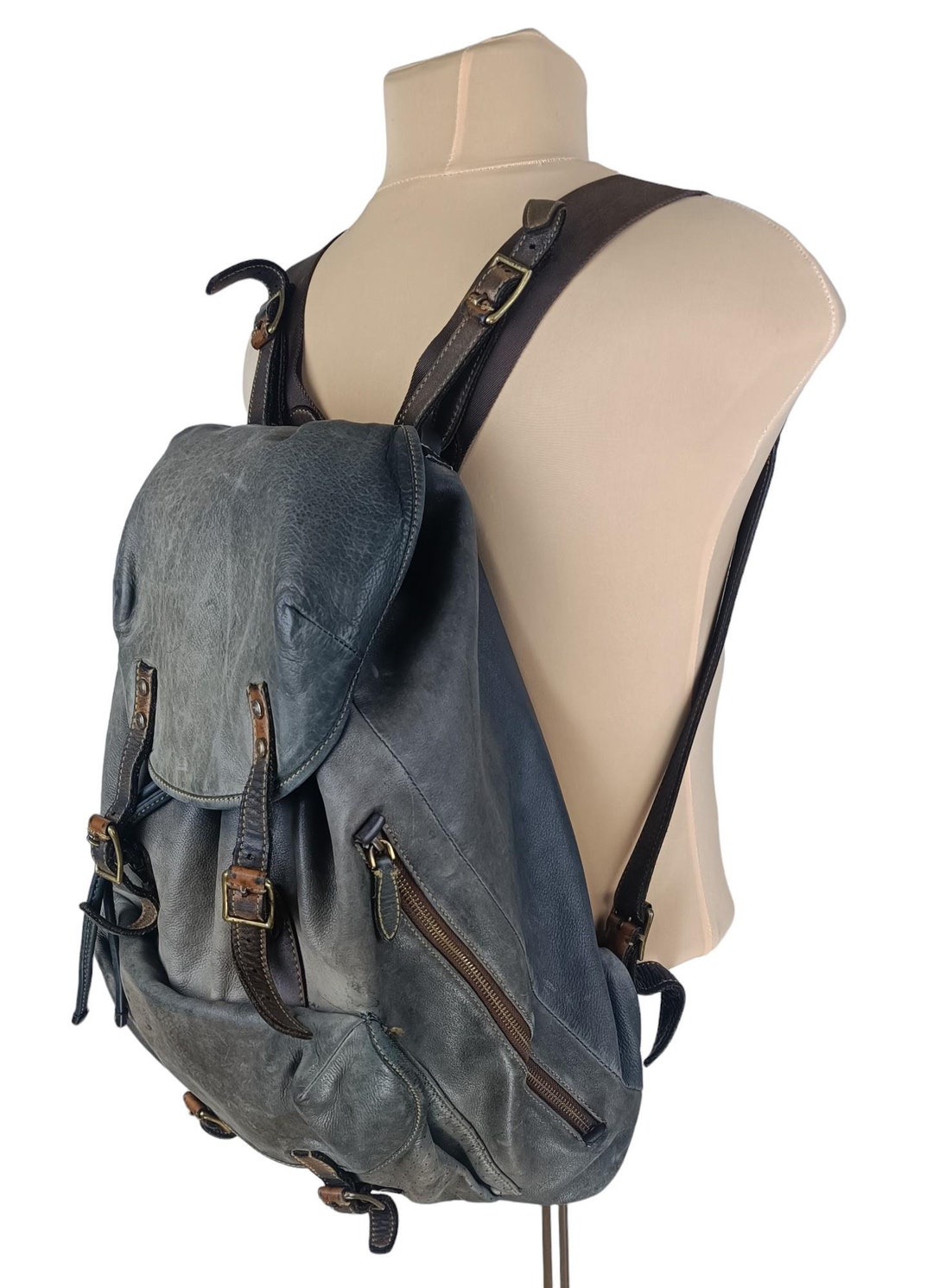 Vintage Paul Smith Original Dip Dyed Leather Gray Backpack Rucksack - Etsy