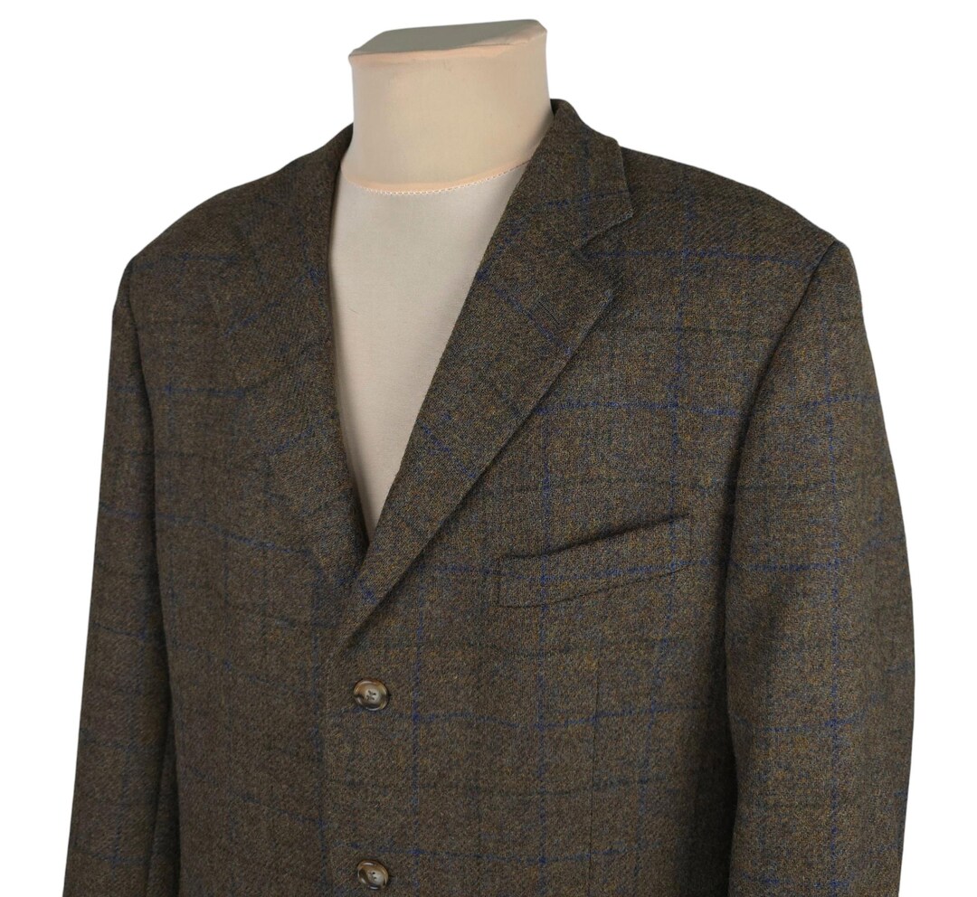 Gant Mens Brown Wool Check Tweed Blazer Jacket Size XXL* - Etsy