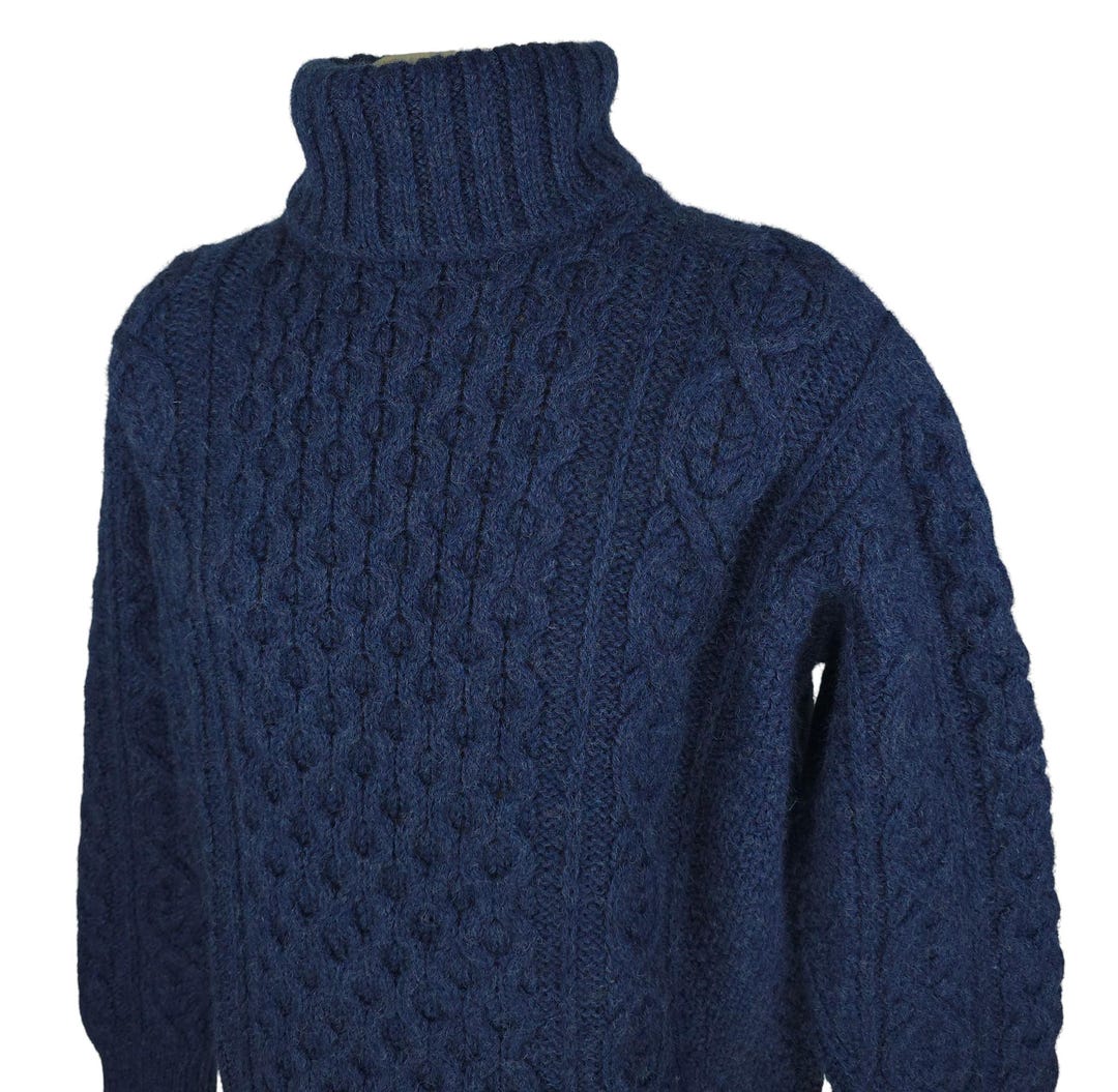 Bonner of Ireland Mens Navy Wool Cable Knit Sweater Jumper Size XL - Etsy