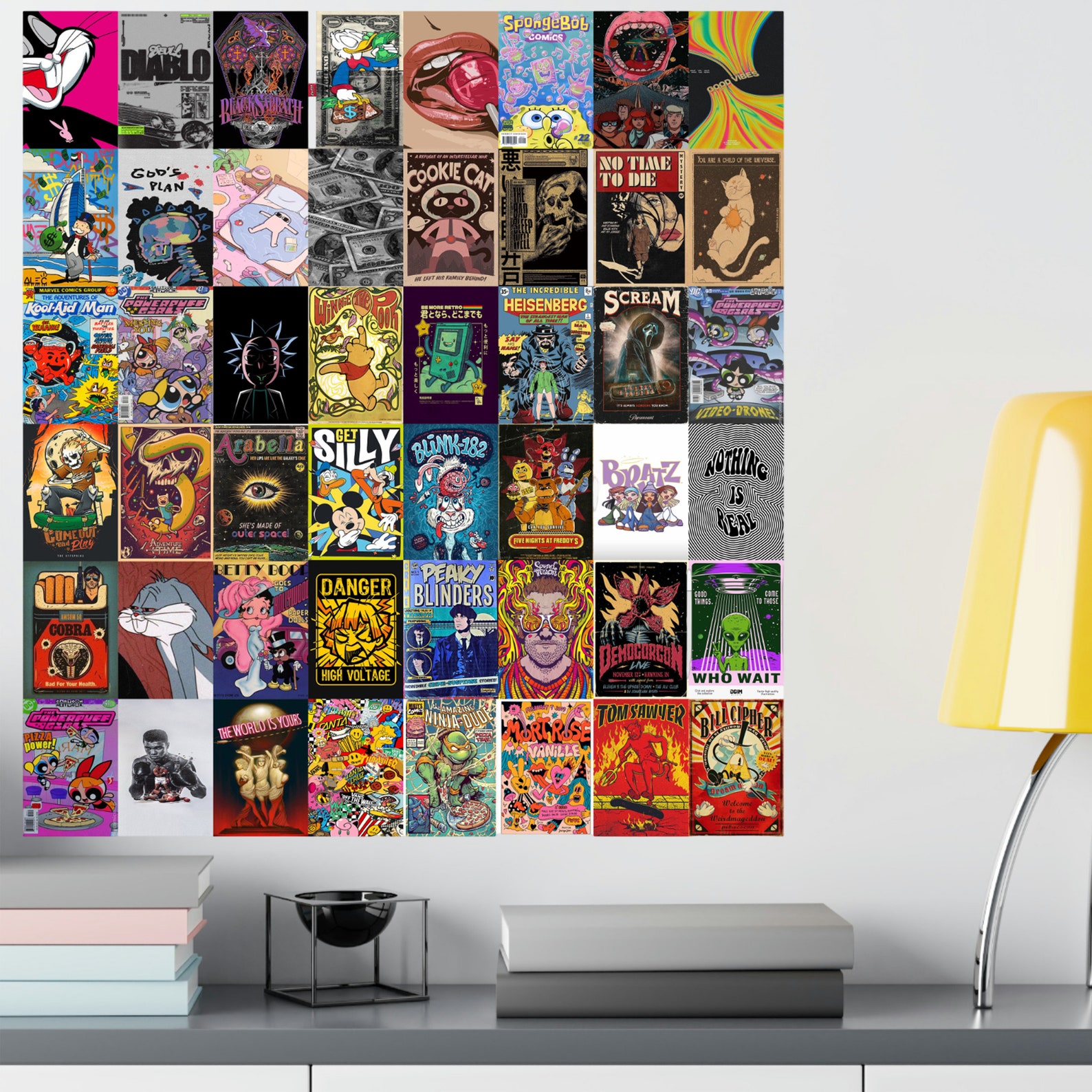 PRINTED 50 PCS Mix Posters Wall Retro Wall Collage Kit Aesthetic Wall ...