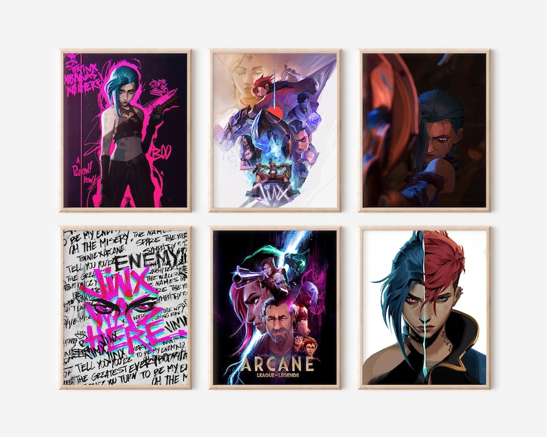 League of Legends Arcane Poster Set 6-pack 8x10 Inch Prints Vibrant ...