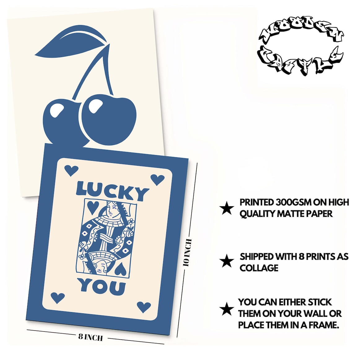 8 Blue Aesthetic Posters 8x10 Wall Art Set Serene & Vibrant Blue Tones ...