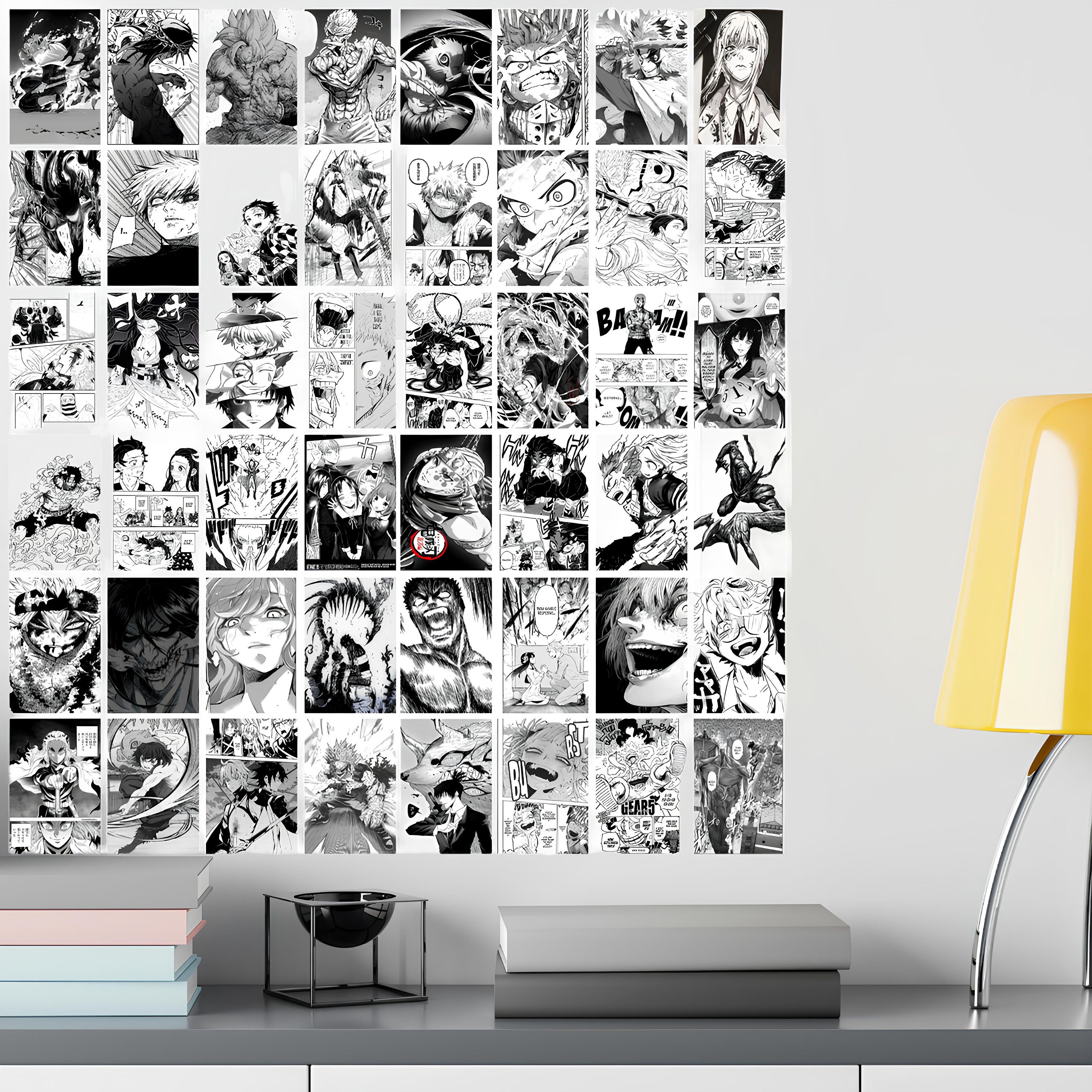 PRINTED 50 PCS Mix MANGA Wall Manga Wall Collage Kit Anime Wall Decor ...