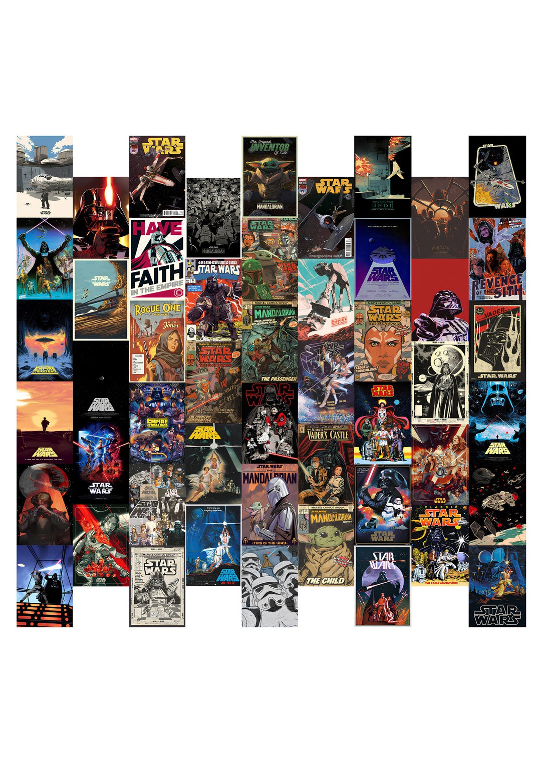 PRINTED 50 PCS Star Wars Poster Wall Star Wars Posters Star Wars Wall ...