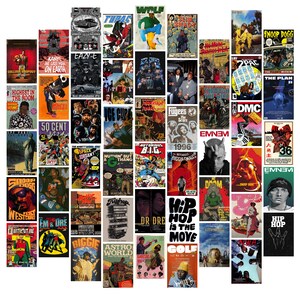 Hip-hop Poster Set 50 Pcs 4x6 Prints Bold Wall Art Featuring Iconic ...