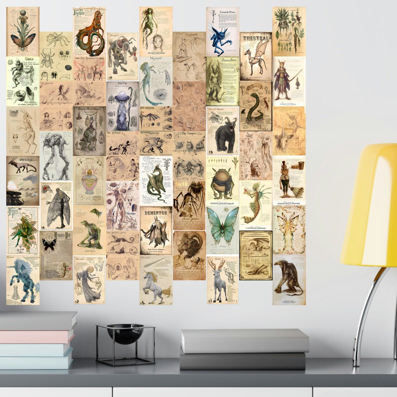 PRINTED 50 PCS Mythological Creatures Wall Mythological Creatures Wall ...