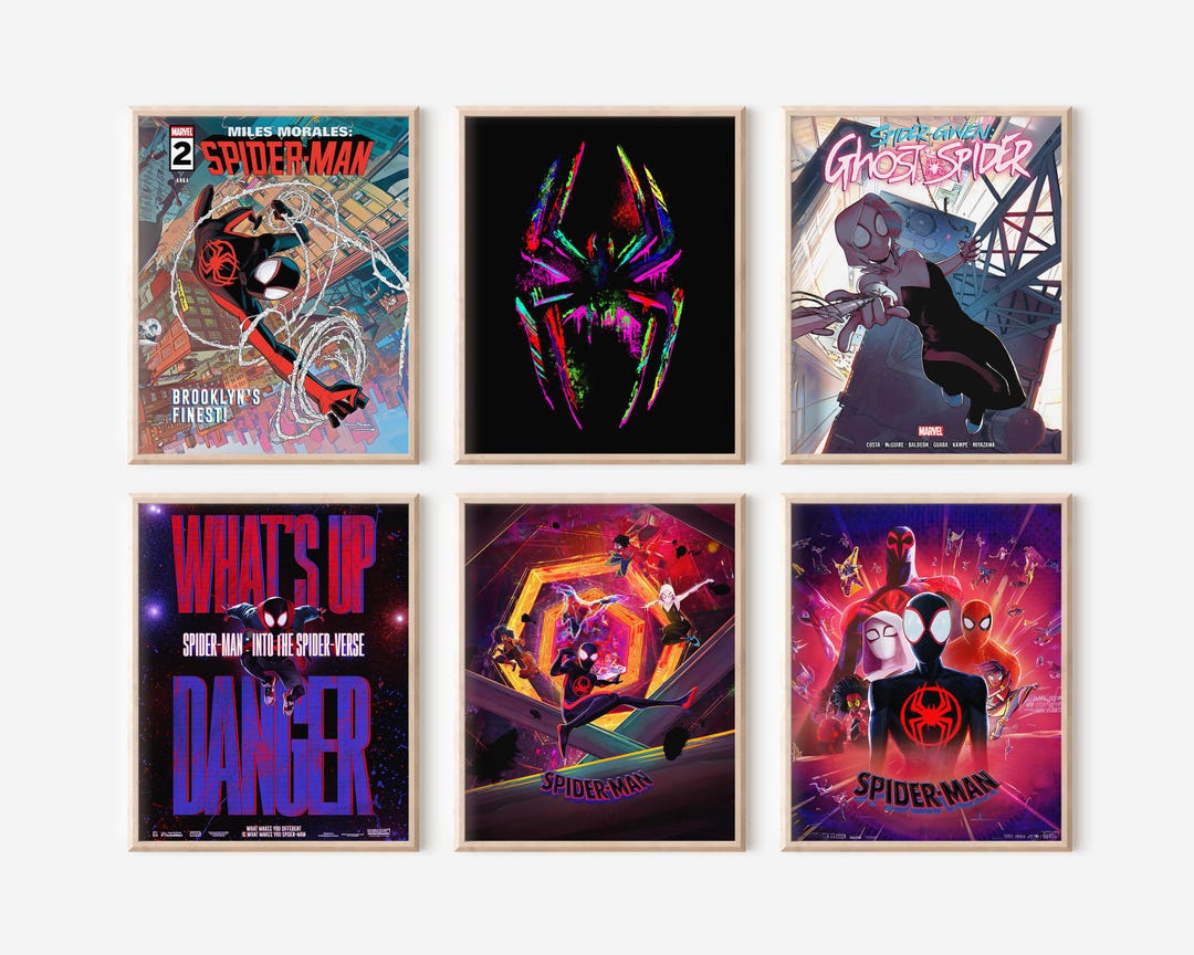 6 Spider-man: Miles Morales Posters Wall Art Set Epic Marvel Artwork ...