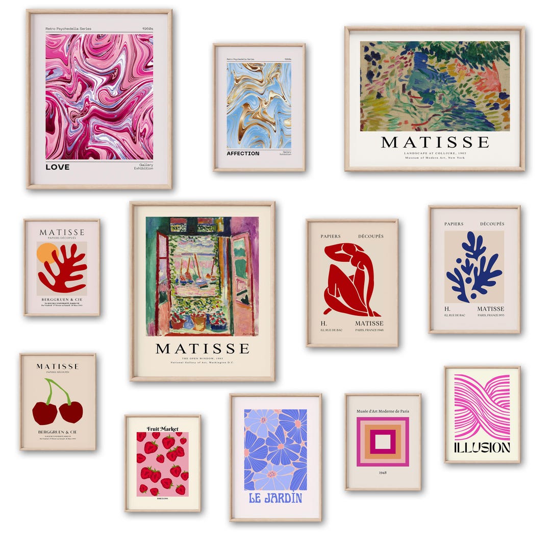 12 Matisse Posters Wall Art Set Featuring Iconic Abstract Shapes ...