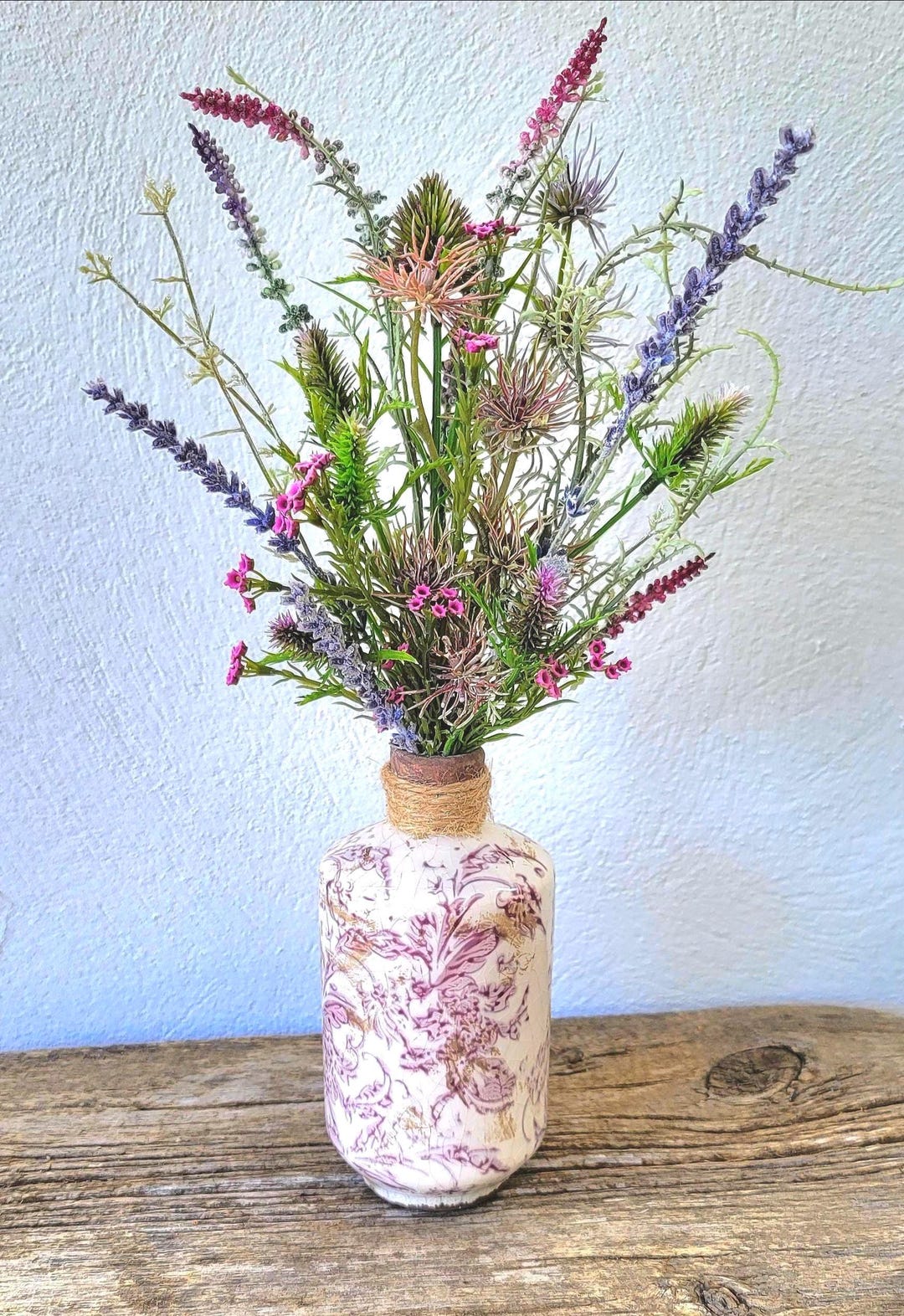 Thistle Floral Arrangement, Victorian Vase, Thistles, Lavender ...