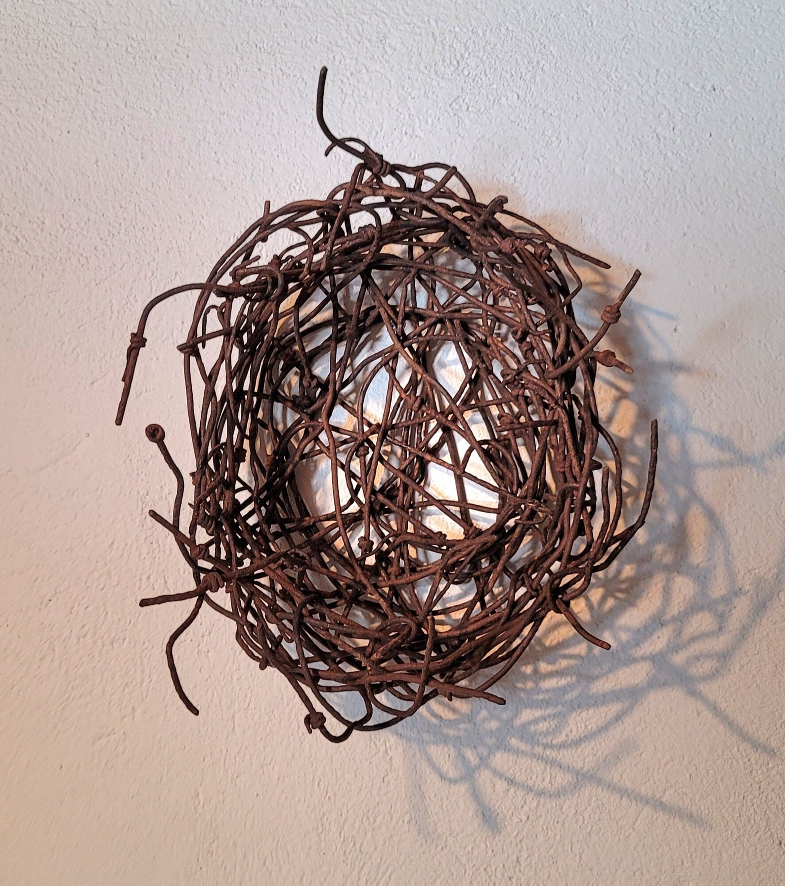 Vintage Rusty Wire Basket, Wire Sculpture, Wire Art - Etsy