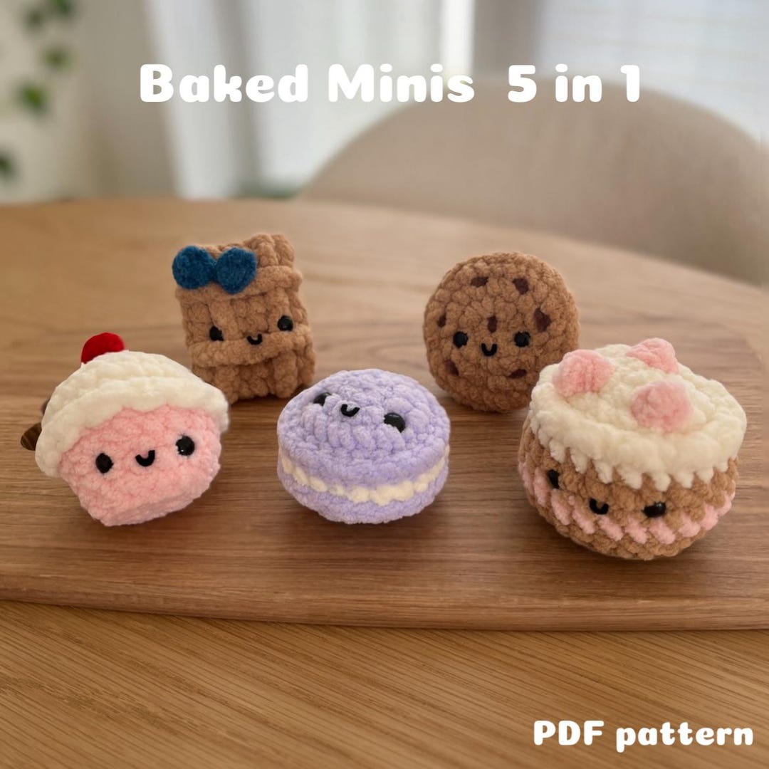 Cute Baked Minis Crochet Pattern Bundle - No-sew and Low-sew Amigurumi Patterns - Market ...