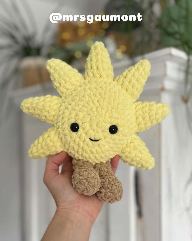 Little Sun Crochet Pattern - Cute Sitting Sun Amigurumi Plushie ...