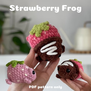 Strawberry Frog Crochet Pattern - Amigurumi Froggy Chocolate - PDF ...