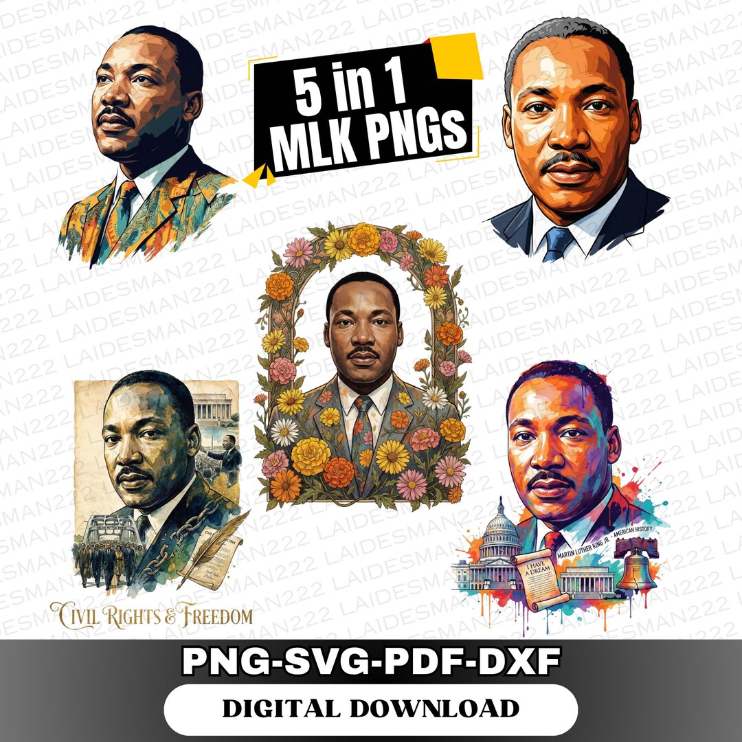 Martin Luther King Jr PNG Bundle, Black History Month Sublimation ...