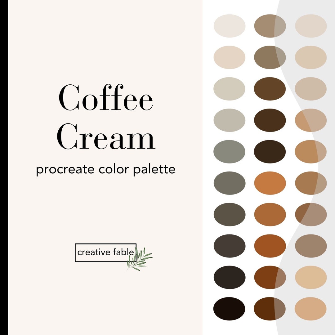 Coffee Cream Procreate Color Palette, Color Swatches, Procreate Palette ...