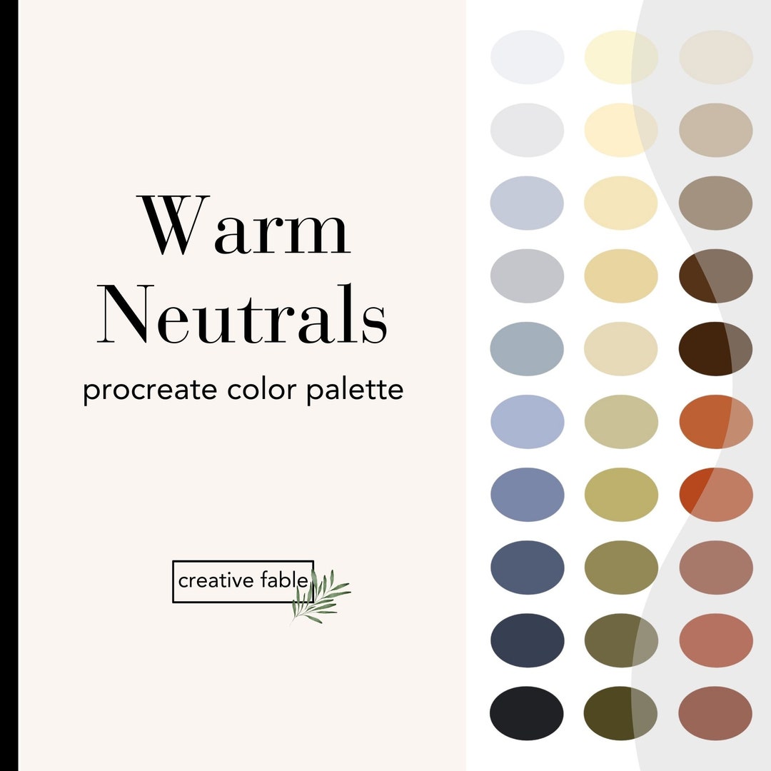 Warm Neutrals Procreate Color Palette Color Swatches Procreate