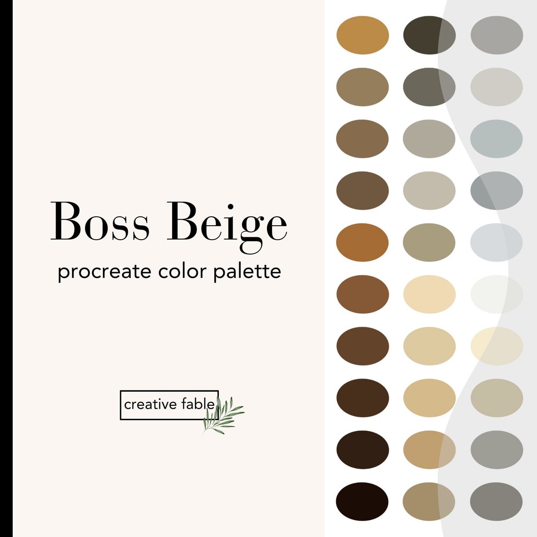 Boss Beigh Procreate Color Palette, Color Swatches, Procreate Palette ...
