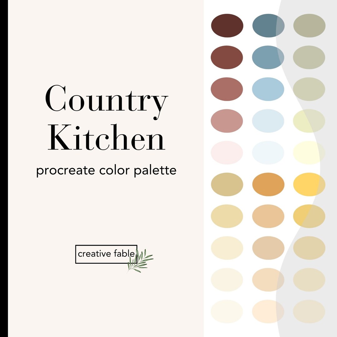 Country Kitchen Procreate Color Palette, Color Swatches, Procreate ...
