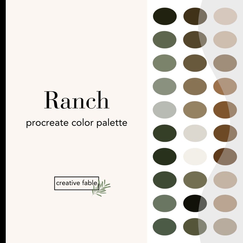 Ranch Procreate Color Palette, Color Swatches, Procreate Palette for ...