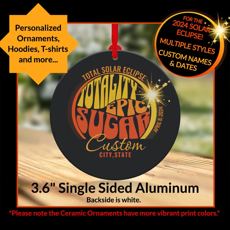 Sugar PERSONALIZED CUSTOM SOLAR Eclipse Ornament Keepsakes ...
