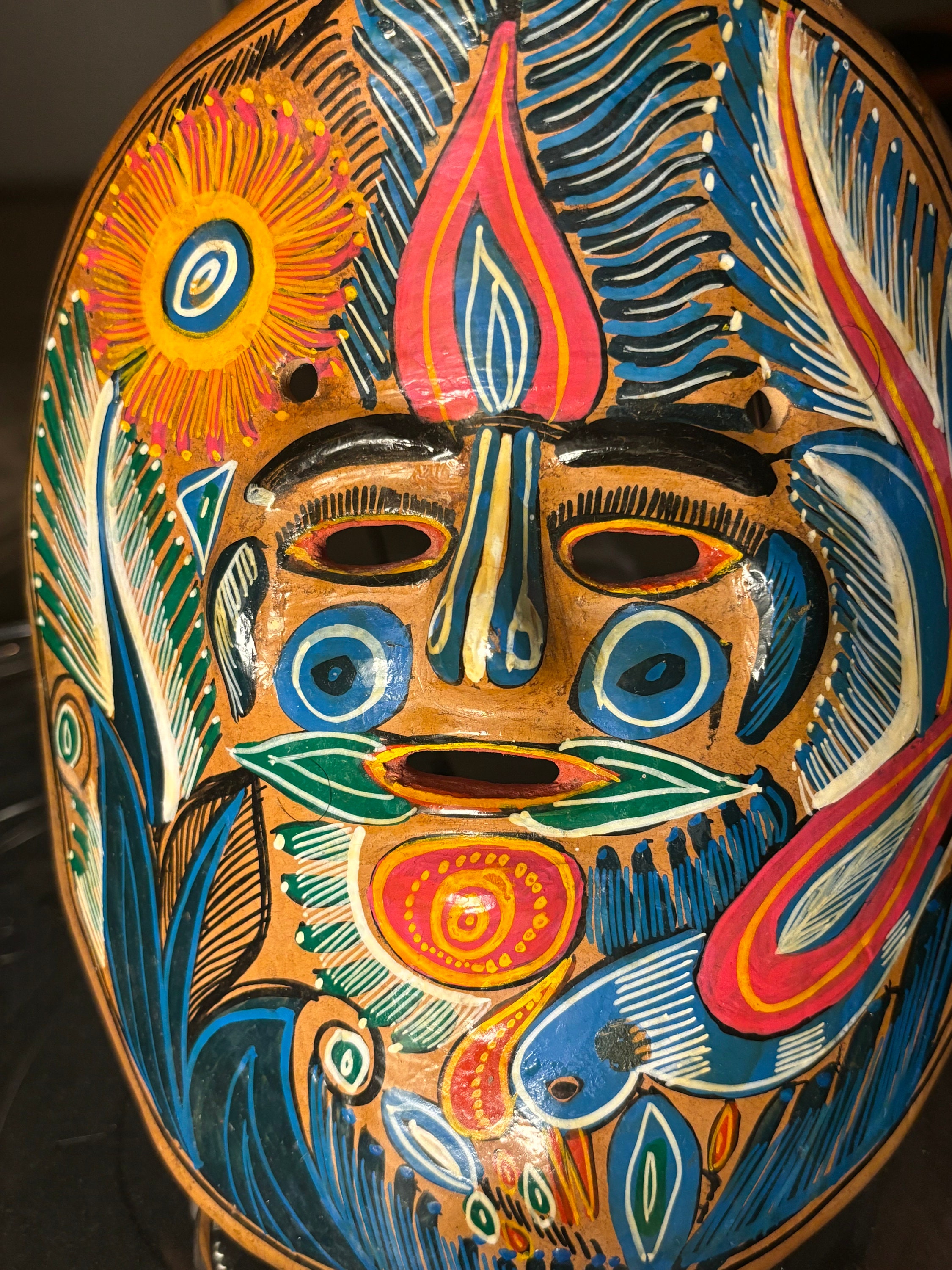 Hand Painted Mexican Terracotta Face Mask | Indigenous Folklore | Art ...