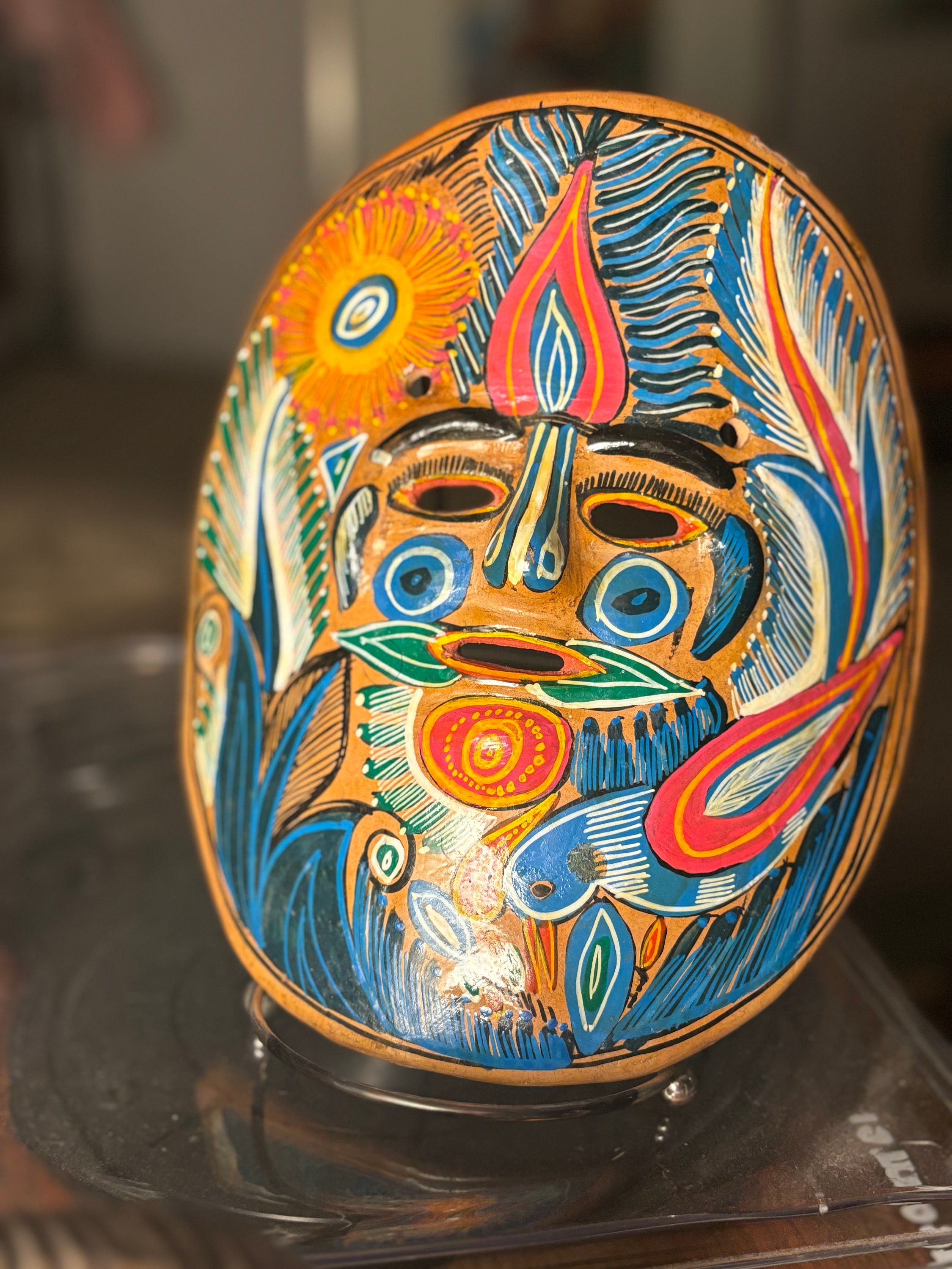 Hand Painted Mexican Terracotta Face Mask | Indigenous Folklore | Art ...
