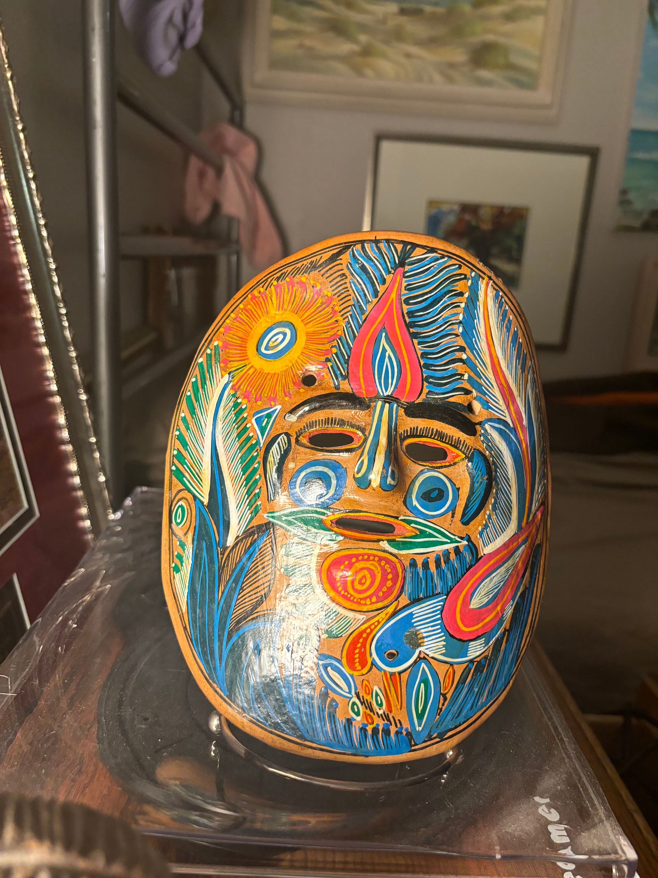 Hand Painted Mexican Terracotta Face Mask | Indigenous Folklore | Art ...