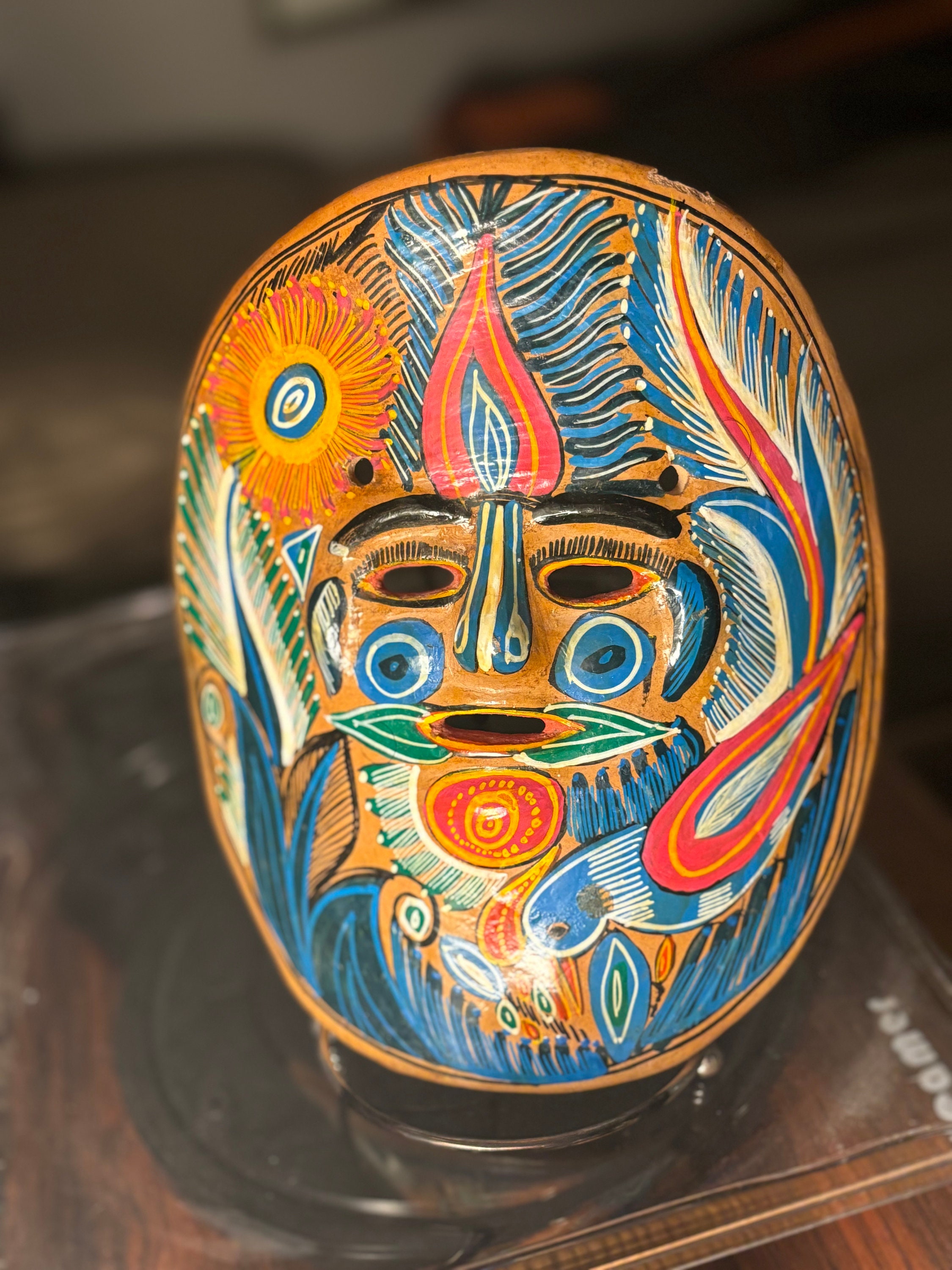 Hand Painted Mexican Terracotta Face Mask | Indigenous Folklore | Art ...