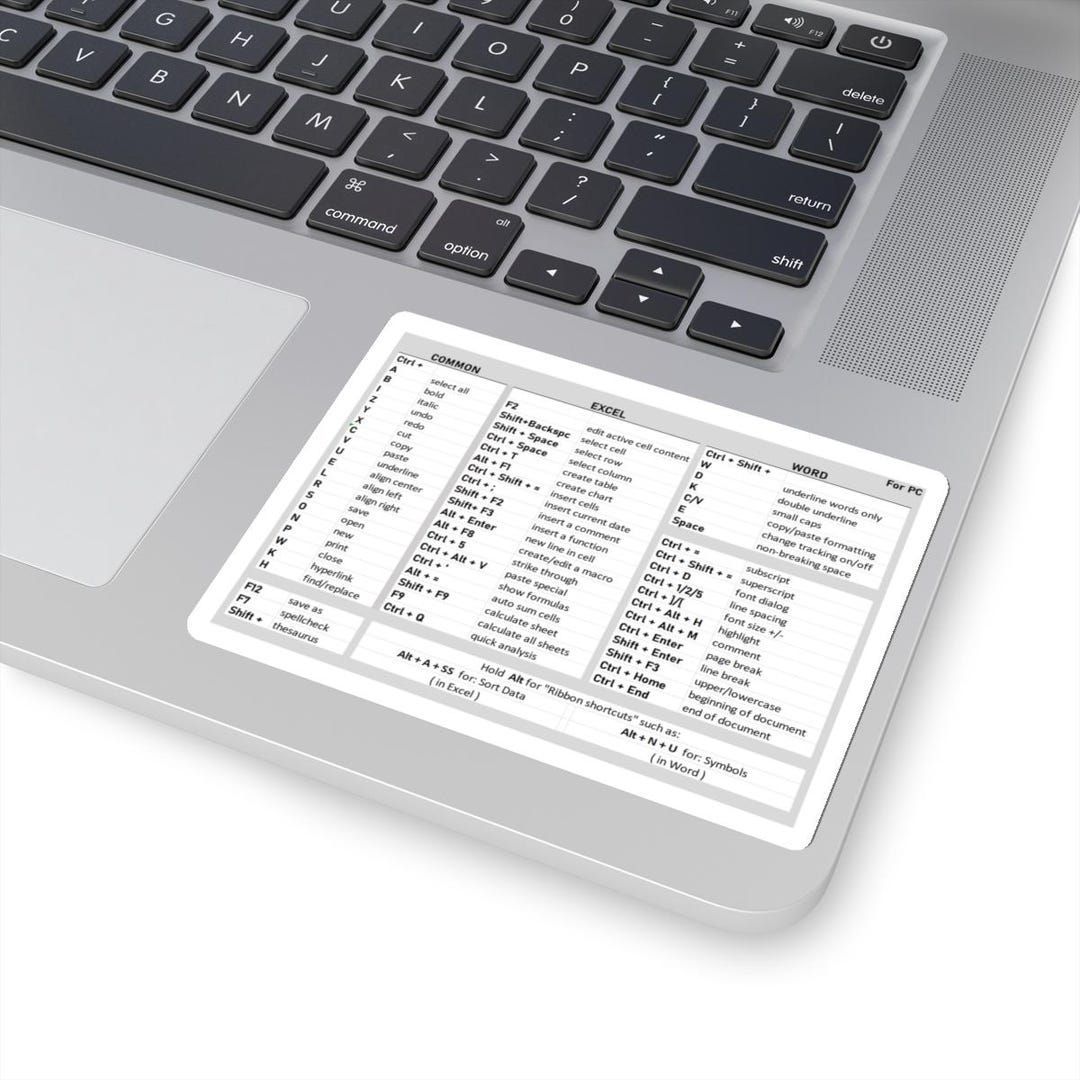 Cheat Sheet Sticker for Excel and Word Shortcuts, Coworker Gift, Gunny ...