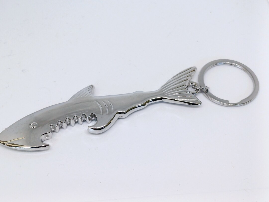 Shark Bottle Opener Keychain Thank You Birthday Gift for Men Keyrings ...
