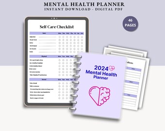 Mental Health Wellness Planner Journal Therapy Mental Health Tracker ...