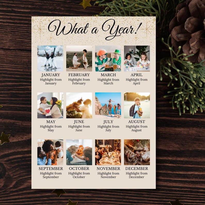 What A Year Christmas Ornament Card| Year in Review Christmas Card ...