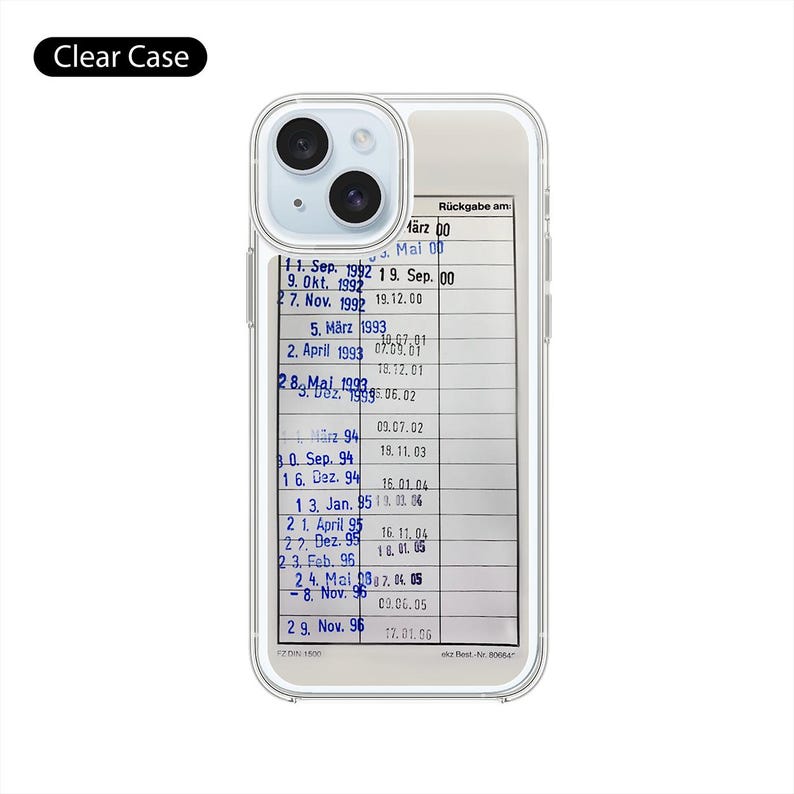 Vintage Library Card iPhone 15 Pro & Samsung Galaxy Phone Case | Retro ...