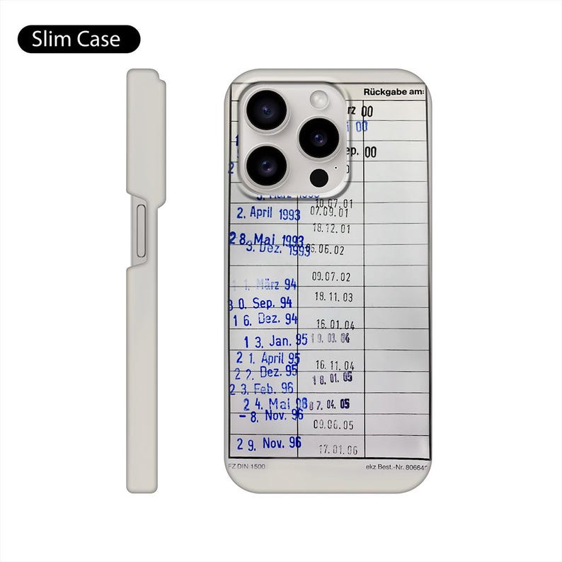 Vintage Library Card iPhone 15 Pro & Samsung Galaxy Phone Case | Retro ...