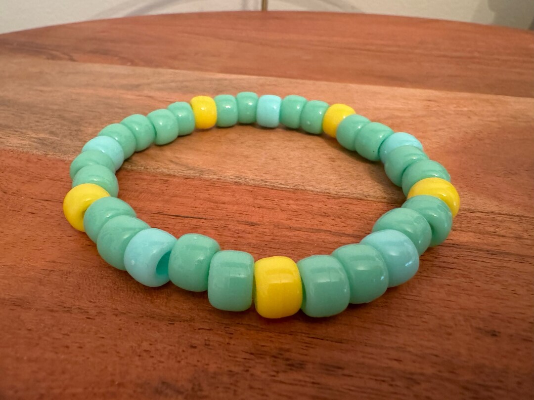 Green, Blue, and Yellow Children's Bracelet, Stretchy and Waterproof ...