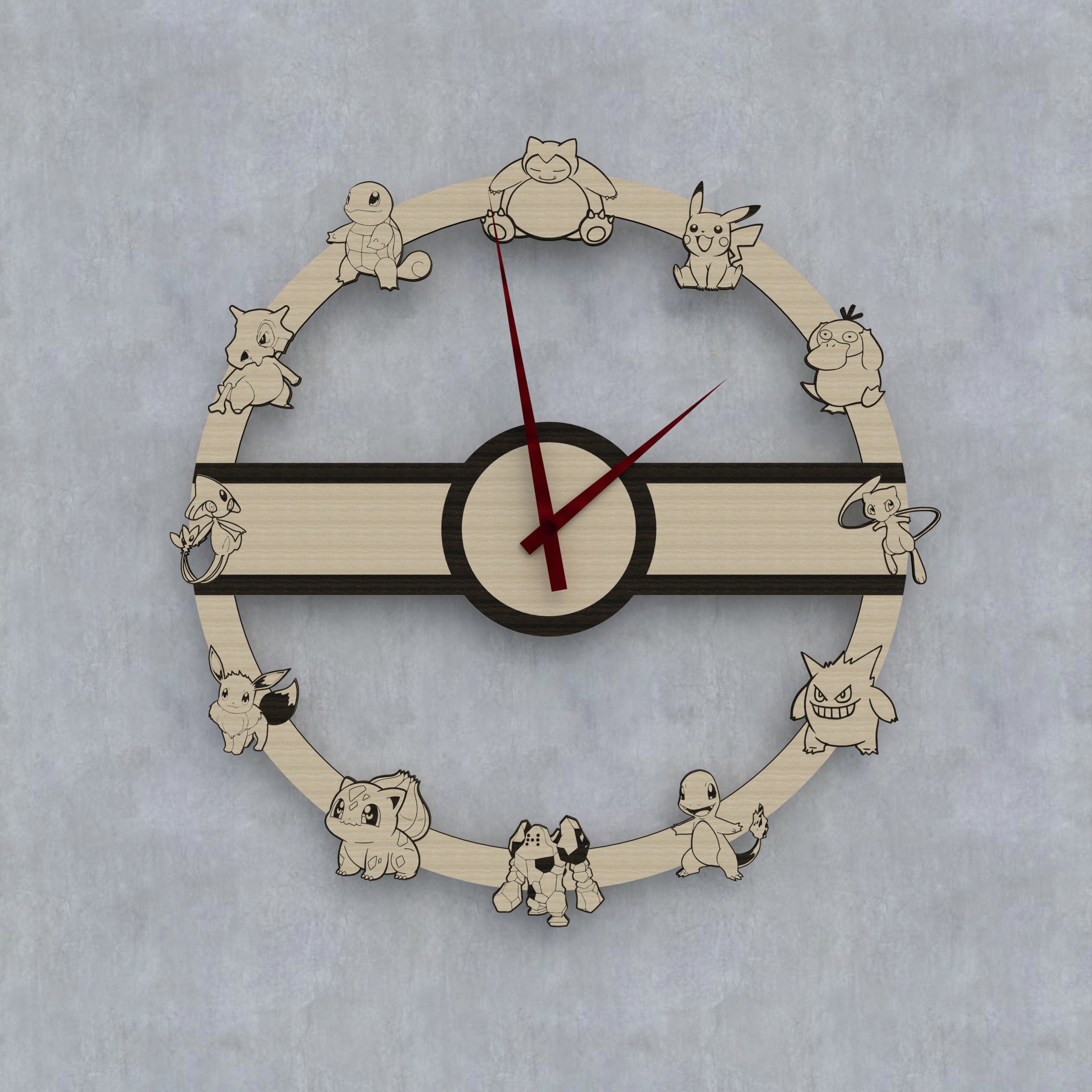 Pokemon Clock | Pokemon Calendar | Pokemon Wall Clock | Laser Cut ...