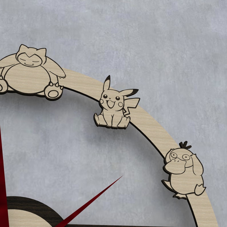 Pokemon Clock | Pokemon Calendar | Pokemon Wall Clock | Laser Cut ...