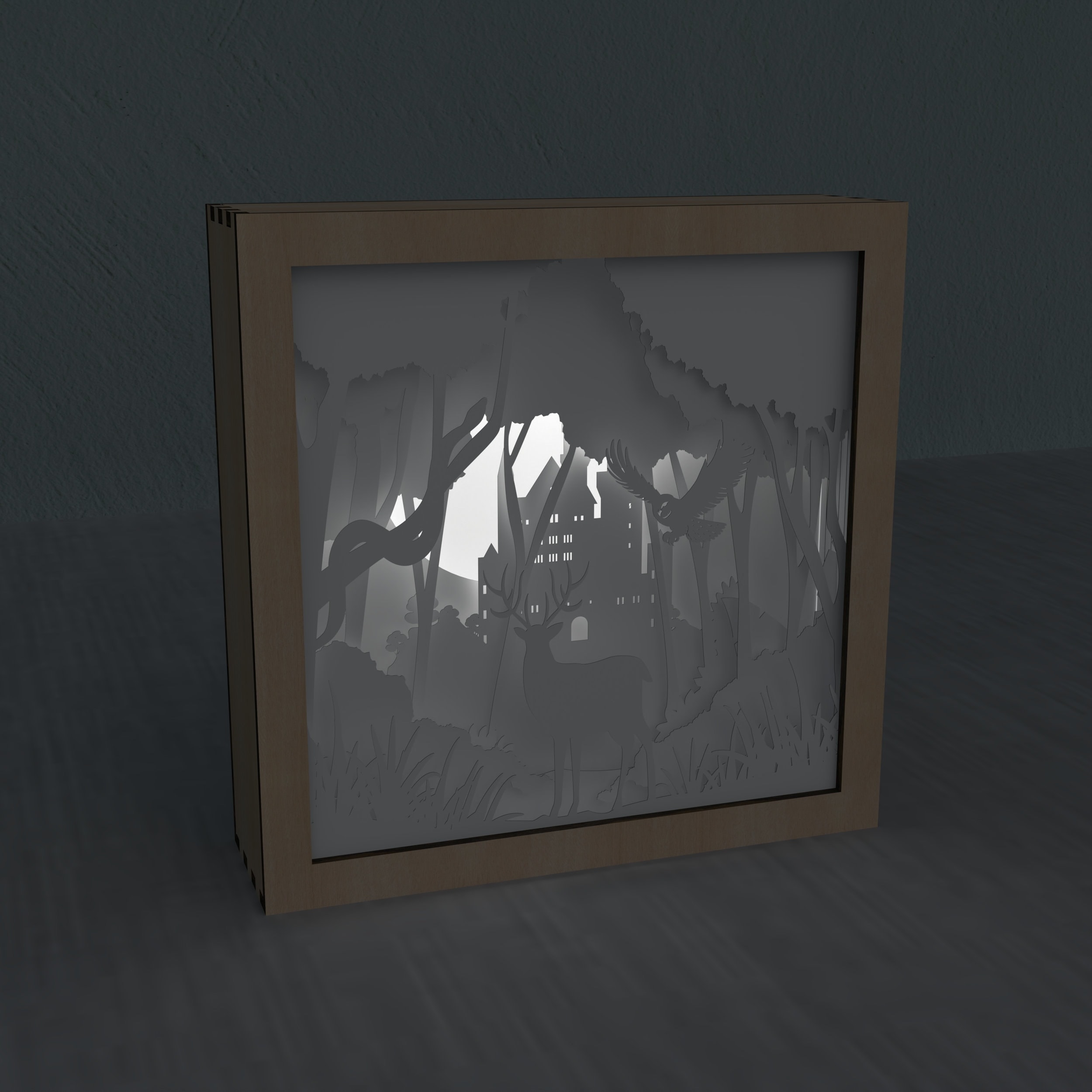 Hogwarts Castle Lightbox | Light Box | Shadow Box | HP for Laser ...