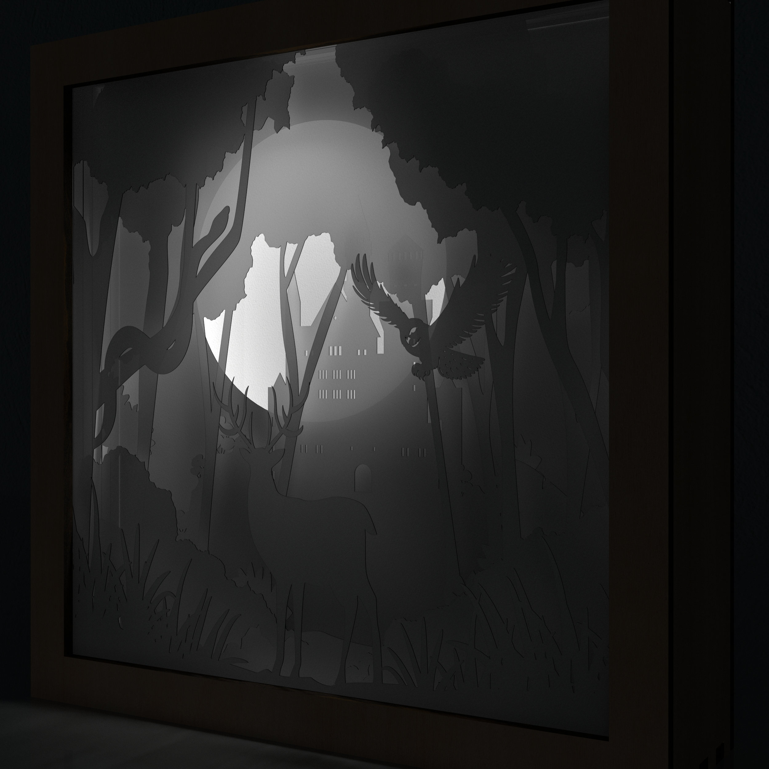 Hogwarts Castle Lightbox | Light Box | Shadow Box | HP for Laser ...