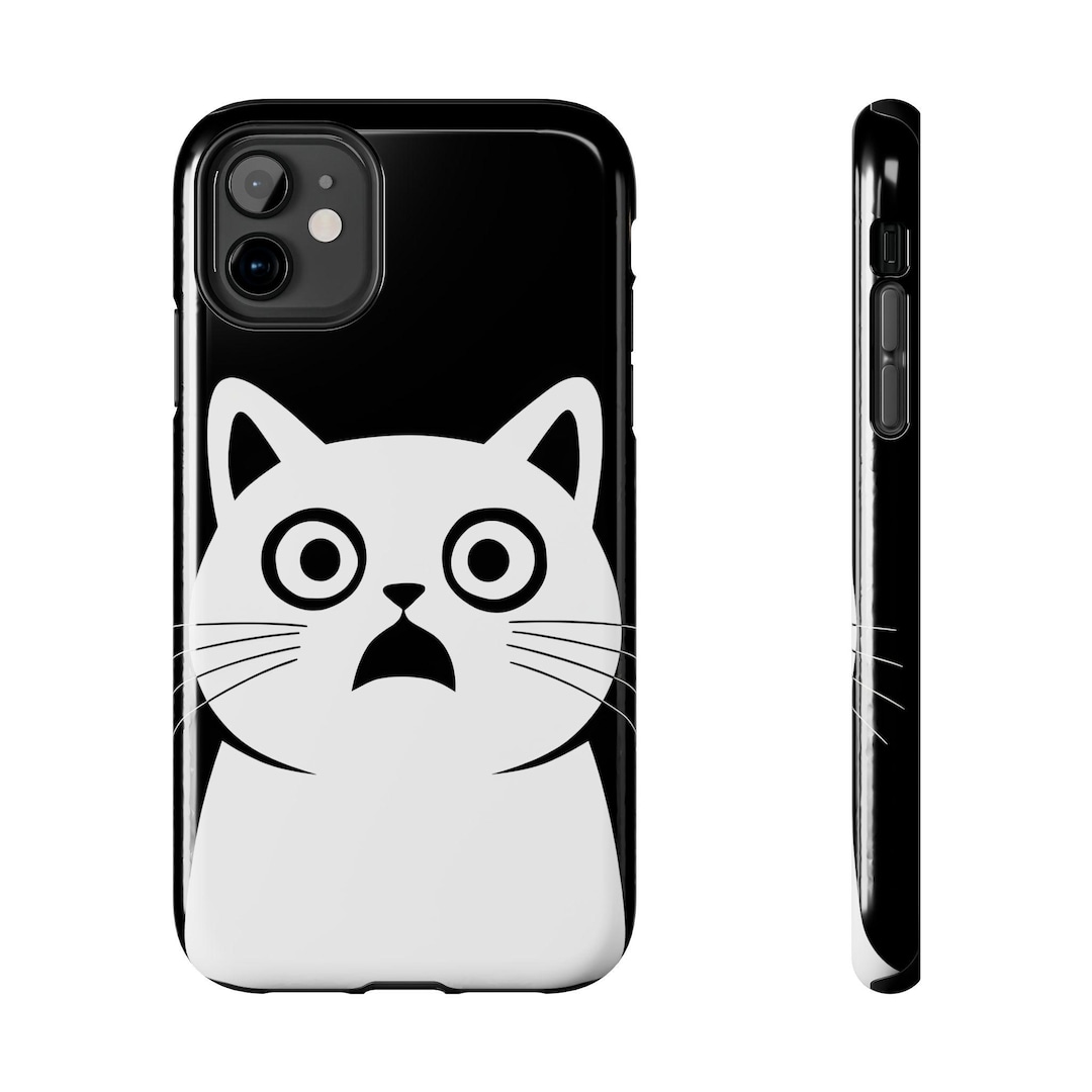 Funny Cat iPhone Case, Surprised Cat Phone Case, Pet Lover Gift, Cute ...