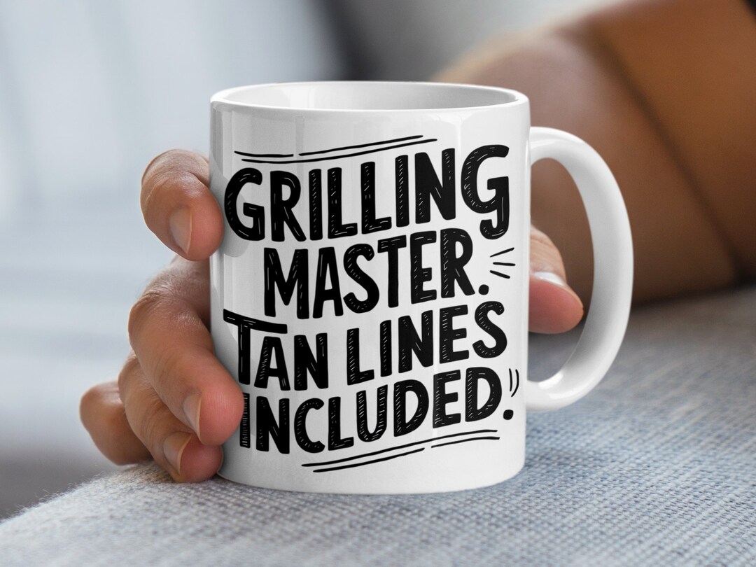 Grilling Master Mug: BBQ Lover Gift, Black & White Typography - Etsy