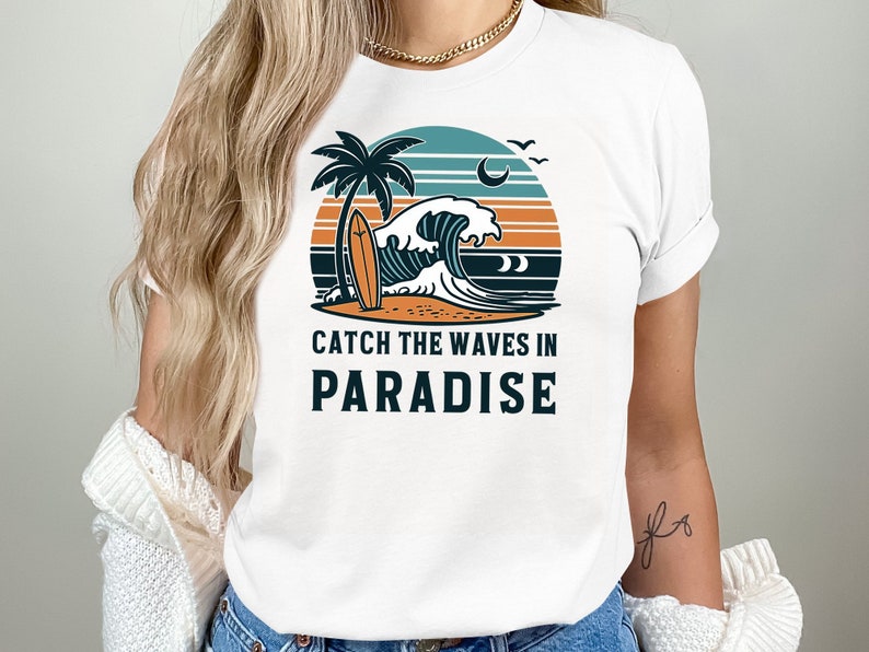 Vintage Surfing T-shirt: Retro Beach Graphic Tee - Etsy