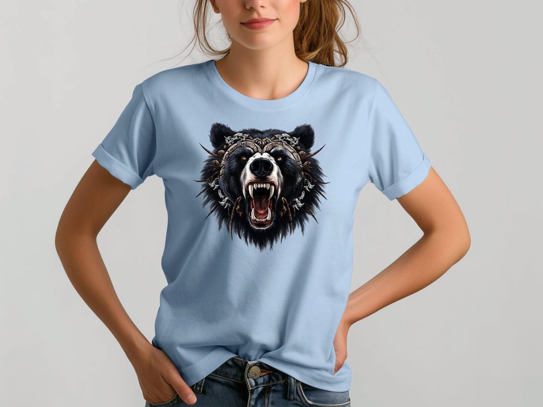 Ferocious Bear Graphic Tee: Fantasy Animal Design Shirt - Etsy