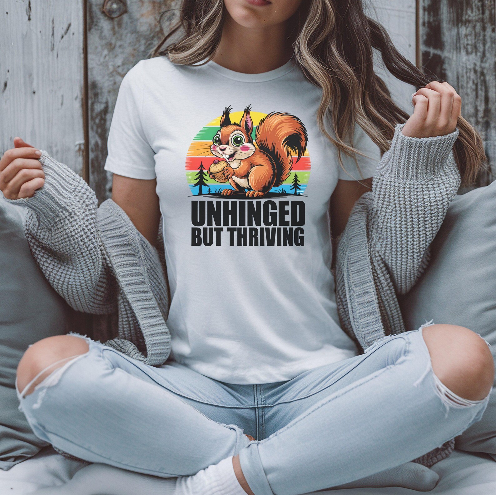 Cute Squirrel T-shirts, Retro Animal Tees, Funny Wildlife Shirt, Nature ...