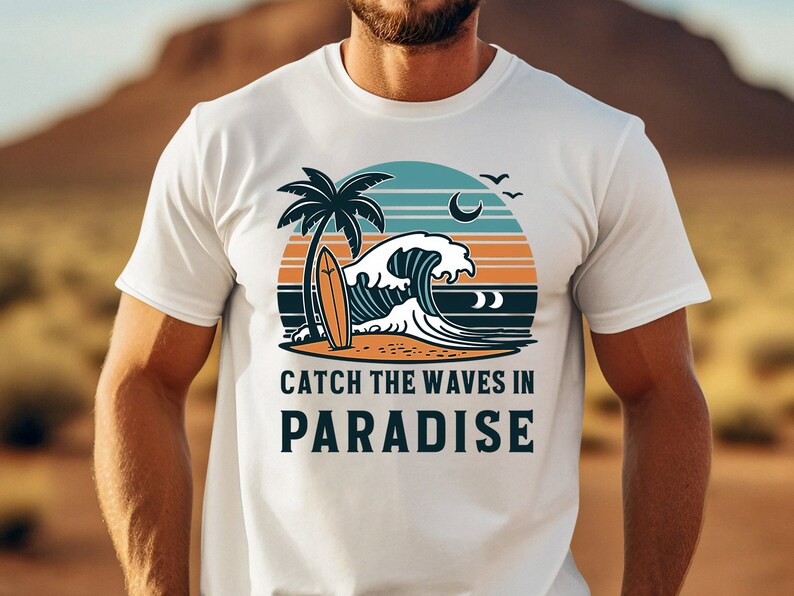 Vintage Surfing T-shirt: Retro Beach Graphic Tee - Etsy