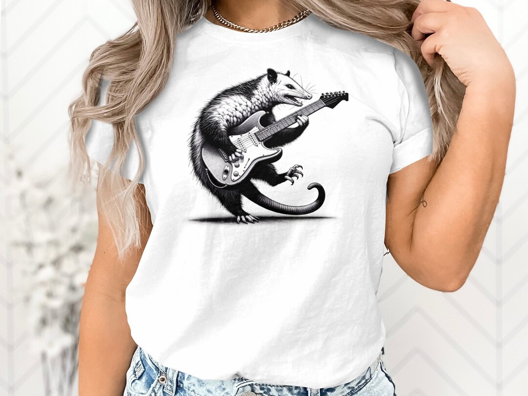 Possum Playing Guitar Shirt, Electric Guitar Shirt, Funny Shirt, Guitar ...